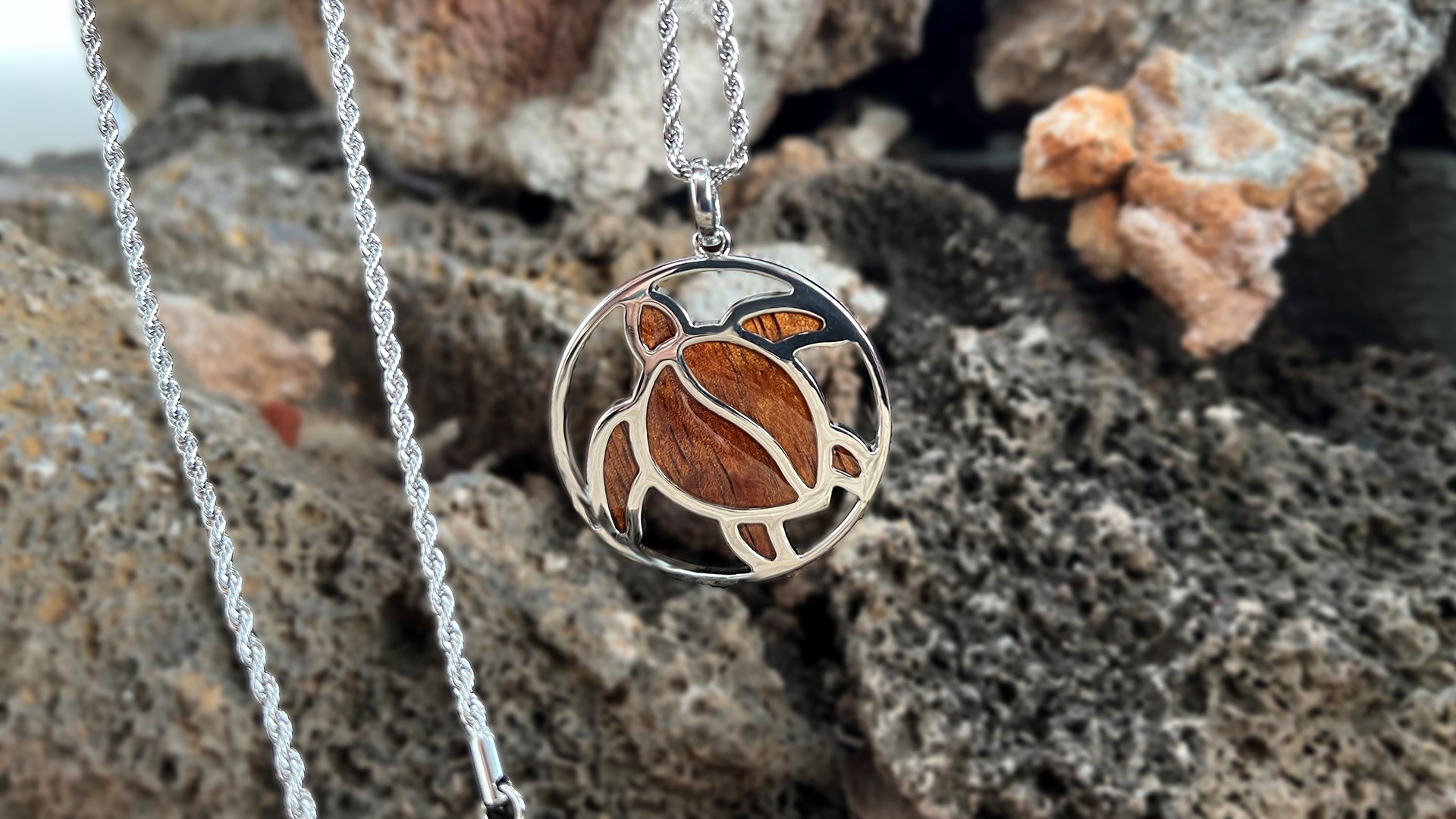 Showcase Hawaii: Koa Petroglyph Honu Pendant